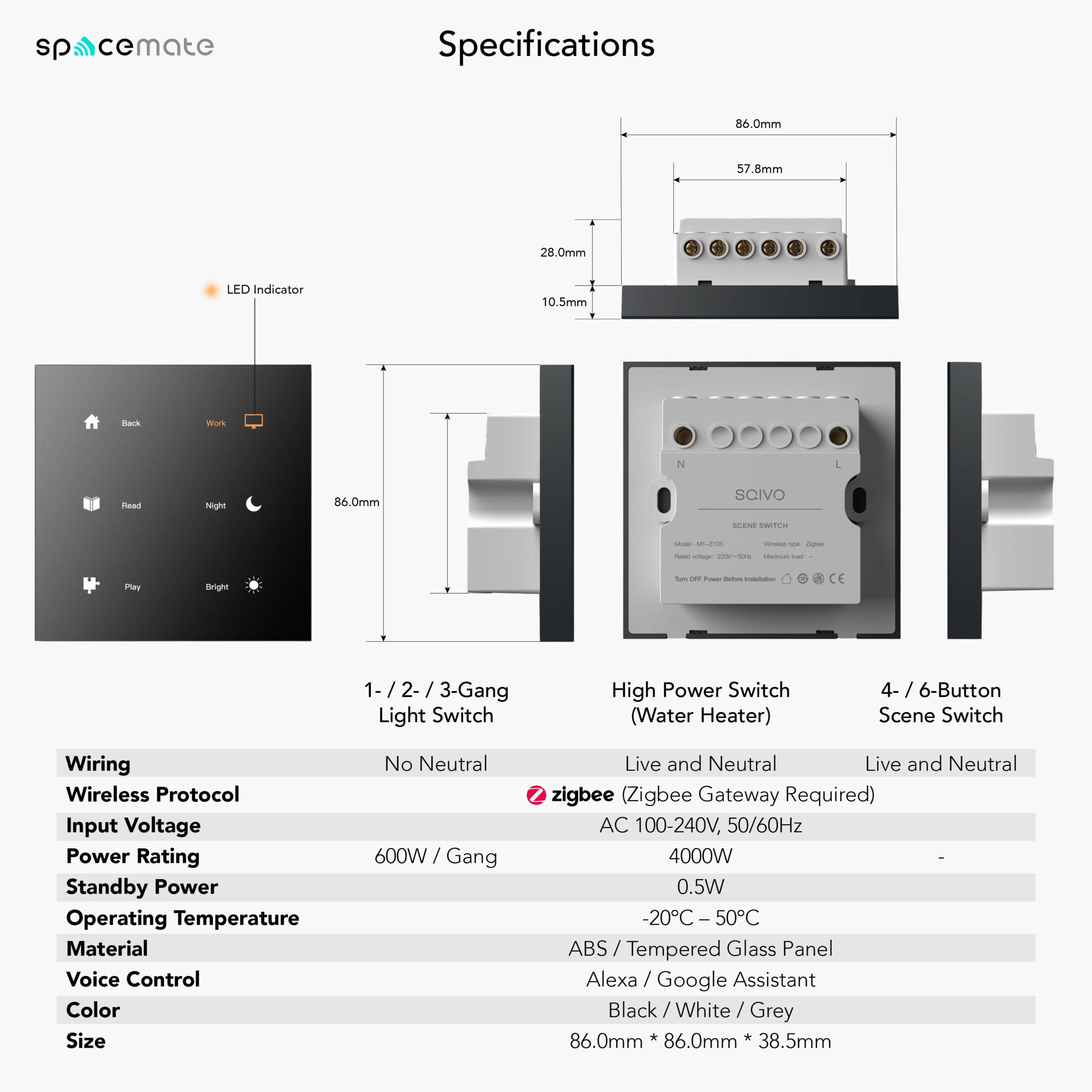 Touch Panel Smart Switch – Spacemate Smart Home Provider